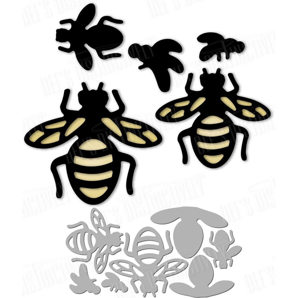 DEE's DISTINCTIVELY DIEs Set - " Dee's BEES " - Fun to make cards ! Br ...