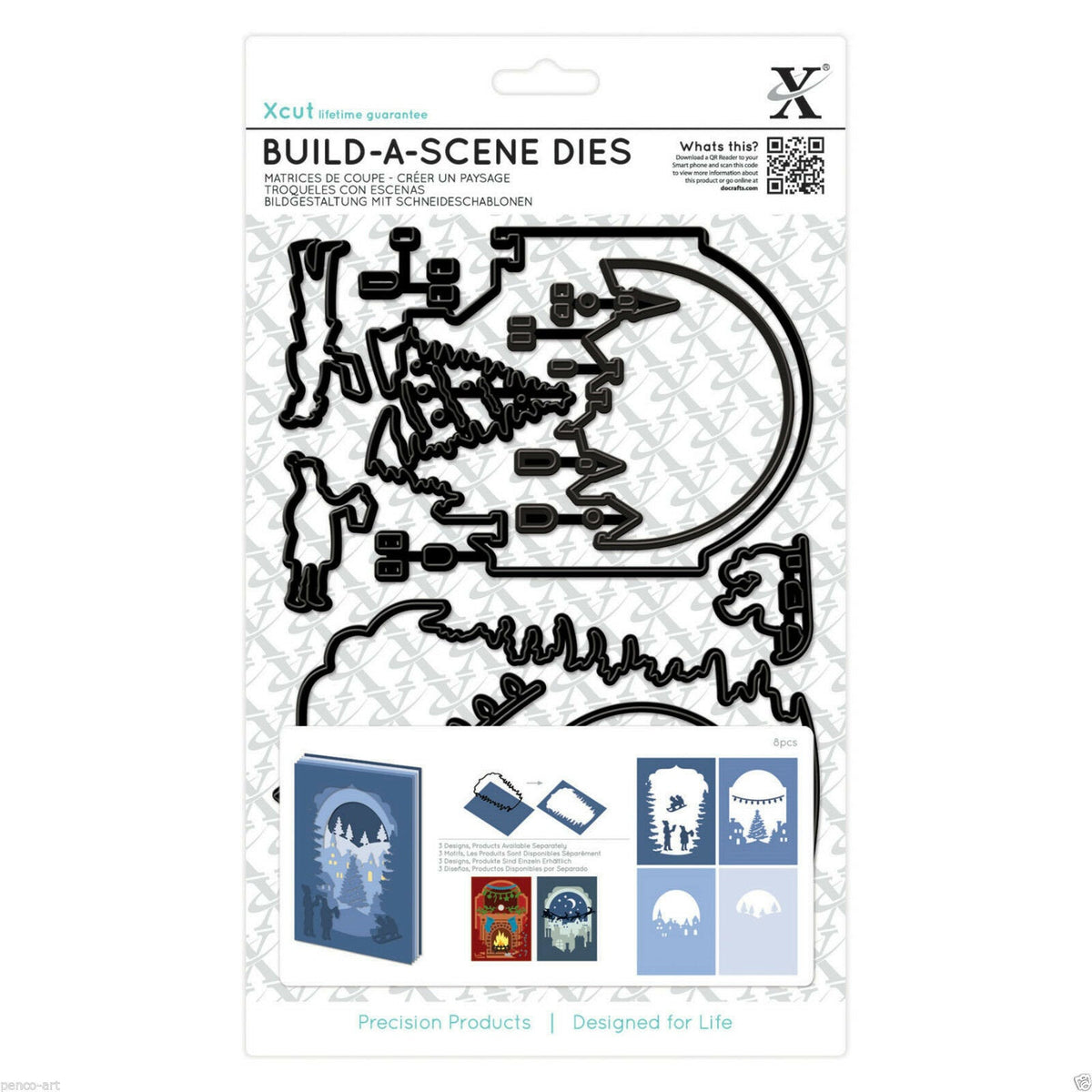 WINTER VILLAGE CHRISTMAS - SHaDOW BoX Die Set by XCUTs - shadow Box Ca ...